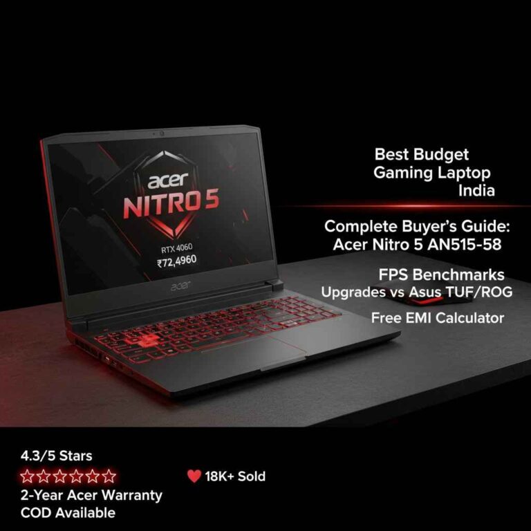 Acer Nitro 5 Gaming Laptop 2026 | RTX 4060 ₹72,990